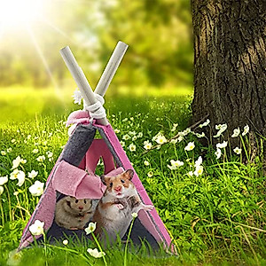 Guinea Pig Hideout,Small Animal Hideout,Guinea Pig Tunnel Tent Suitable for Guinea Pigs, Hamsters, Flying Squirrels, etc (Pink)