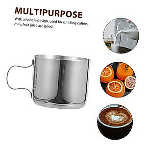 SHOWERORO 1pc Latte Coffee Cup Coffee Espresso Mini Coffee Pot Milk Frother Cup Espresso Steaming Pitchers Milk Frothing Cup Espresso Coffee Small Milk Cup Milk Tea Stainless Steel