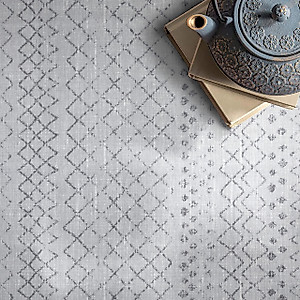 GLN Rugs Contemporary Collection - Machine Washable Modern Area Rug, Contemporary Washable Rug, Non Slip Area Rug, Abstract Living Room Rug, Bedroom Rug, Bathroom Rug (2'x3' Gray Rug)