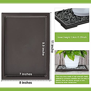 2 Pack Bonsai Humidity Tray 9 Inch Drip Tray Rectangular Plastic Plant Water Catcher Tray Plant Saucers for Indoors and Outdoors Cactus, Succulents, Bonsai Tree, Houseplants Drainage and Moisture