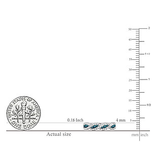 Dazzlingrock Collection 0.35 Carat (ctw) 10K Round Blue Diamond Swirl Wedding Band 1/3 CT, White Gold, Size 7