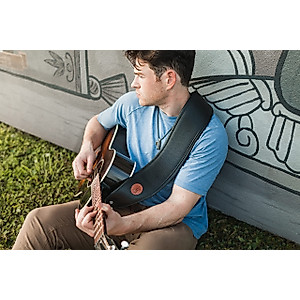 Levy's Leathers MSS2-4-BLK Garment Leather Bass Guitar Strap, Black