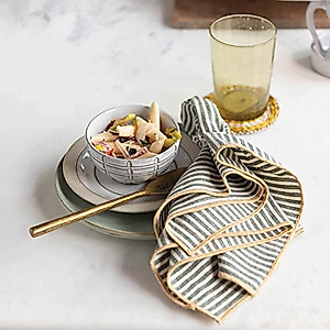 Creative Co-Op Debossed Stoneware Bowl, White, 4 Styles Dinnerware, Cream