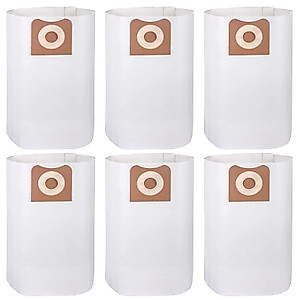 6 Pack VF3502 High Efficiency Dust Bags Replacement for RIDGID 12 to 16 Gallon Wet/Dry Vacs, Vacuum Filter Bags