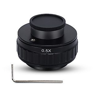 Agatige 0.5X C Mount Adapter Lens, Microscope Adapter Camera Adapter Mount Lens Adapter Trinocular Stereo Microscope Tube Focusing 38mm for Digital Camera CX Photo Port Stereo T490 Series Microscopes