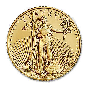 2025 1/10 oz American Gold Eagle Coin Brilliant Uncirculated with a Certificate of Authenticity $5 BU