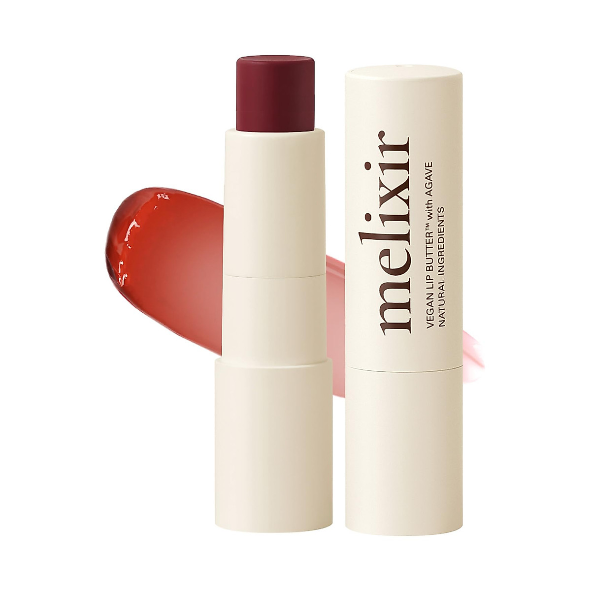 Melixir Vegan Lip Butter #06 Lust Red(Tinted) (+11 more colors) 0.13oz, Bee Free, Petrolatum Free, Deep Nourishing Plant-Based Vegan Chapstick, Vegan Lip Balm for Dry, Cracked and Chapped Lips