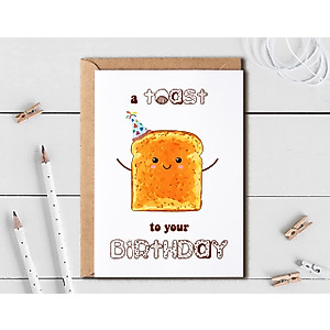 EruditeGifts A Toast To Your Birthday Card - Funny Pun Birthday Card - Cute Funny Birthday Card - Birthday Card - Birthday Card For Friend