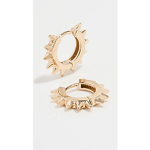 Zoe Chicco Women's 14k Gold Spiked Hinge Huggie Hoops, Yellow Gold, One Size