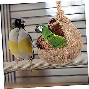 balacoo Coconut Shell nest Parrot Hammock Hamster Hammock Suspending Bird Hammock Bird House Parrot Supply Bird Coco Swing Parrot Sleeping Hammock Bird Sleeping Nest The Bird's nest Bed