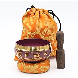 Tibetan Colored Singing Bowl Set-For Meditation, Yoga, Sound Therapy, Spiritual Healing, Prayer, Mind and Body Relaxation (3")