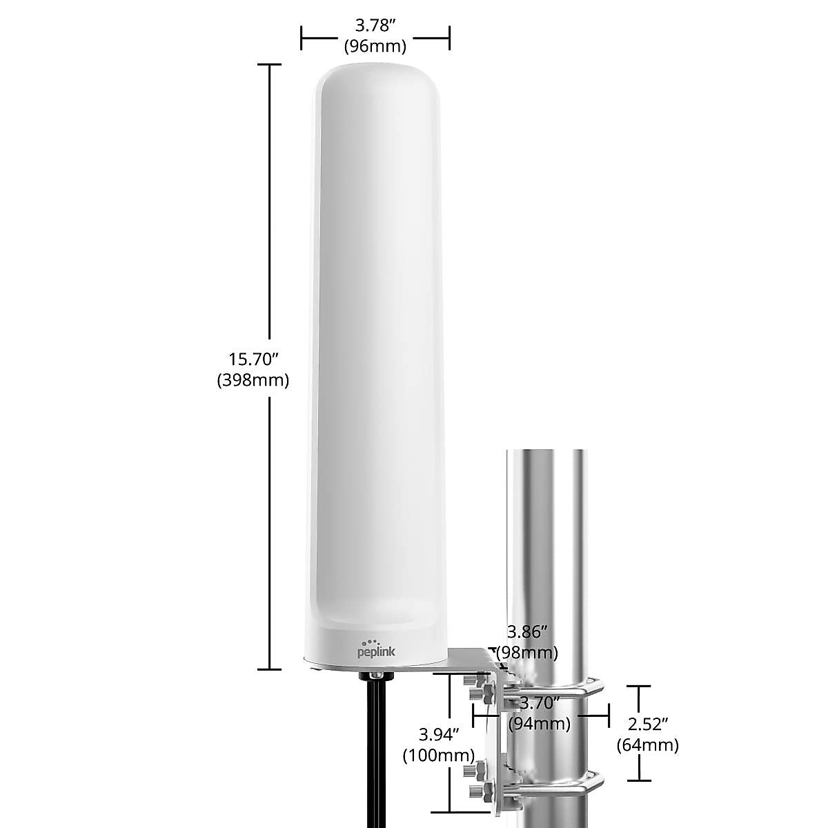Peplink Cellular & WiFi Antenna Maritime 20G | LTE Connectivity 2x2 MIMO Dual Band Ultra-Wide Bandwidth | Built-in High Gain Amplifier GPS Receiver | Designed for Long Range and Maritime Excellence