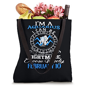 Aquarius Zodiac Sign February 10 For Women Men Birthday Tote Bag
