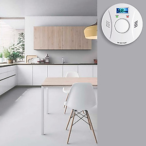 Smoke Detector and Carbon Monoxide Detector Co2 Detector Battery Powered with Test/Reset Button 4 Pack