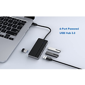GARMESE USB Hub,4-Port USB 3.0 Hub High Speed Ultra-Slim Data USB Hub Multiport Expander with Charging Port for Chromebook, PC, USB Flash Drive, Mouse, Keyboard