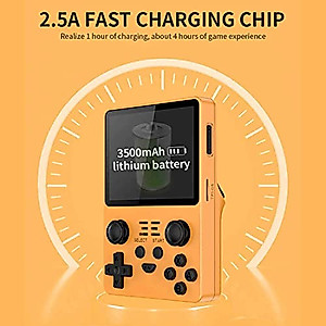 JoySeed Powkiddy RGB20S Handheld Arcade Game Console with 20000 Games, 128G 3.5 Inch Retro Portable Game Console - Yellow