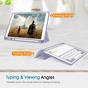 Fintie SlimShell Case for iPad Air 3rd Gen 10.5" 2019 / iPad Pro 10.5 Inch 2017 with Built-in Pencil Holder - Lightweight Smart Stand Soft TPU Back Cover, Auto Wake/Sleep (Composition Book Lilac)