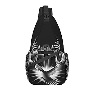 Christian Jesus Sling Bag Crossbody Chest Daypack Fashion Jesus Cross Casual Backpack Shoulder Bags for Women Men