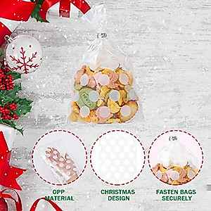 200 Pack White Candy Bags with twist ties, 8.1 x 5 x 1.8 inch Clear Plastic Treat Bags for Cookie Candy Wrapping Wedding Party Favor (8.1X5, White)