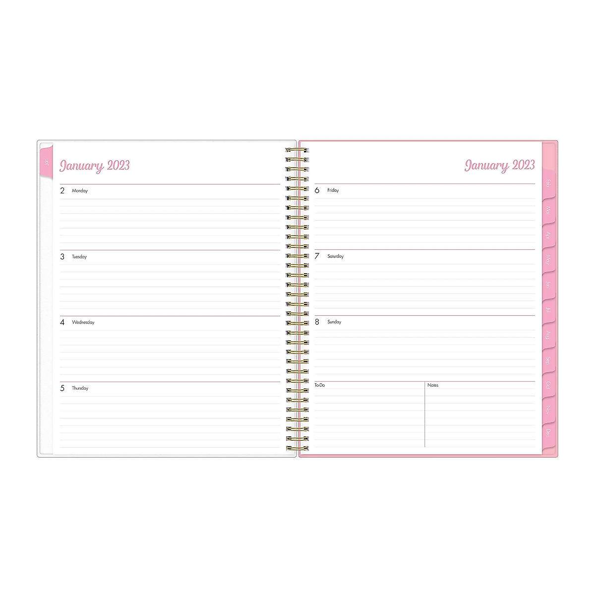 Blue Sky 2023 Weekly and Monthly Planner, January - December, 8.5" x 11", Frosted Cover, Wirebound, Mimi Pink (137264-23)