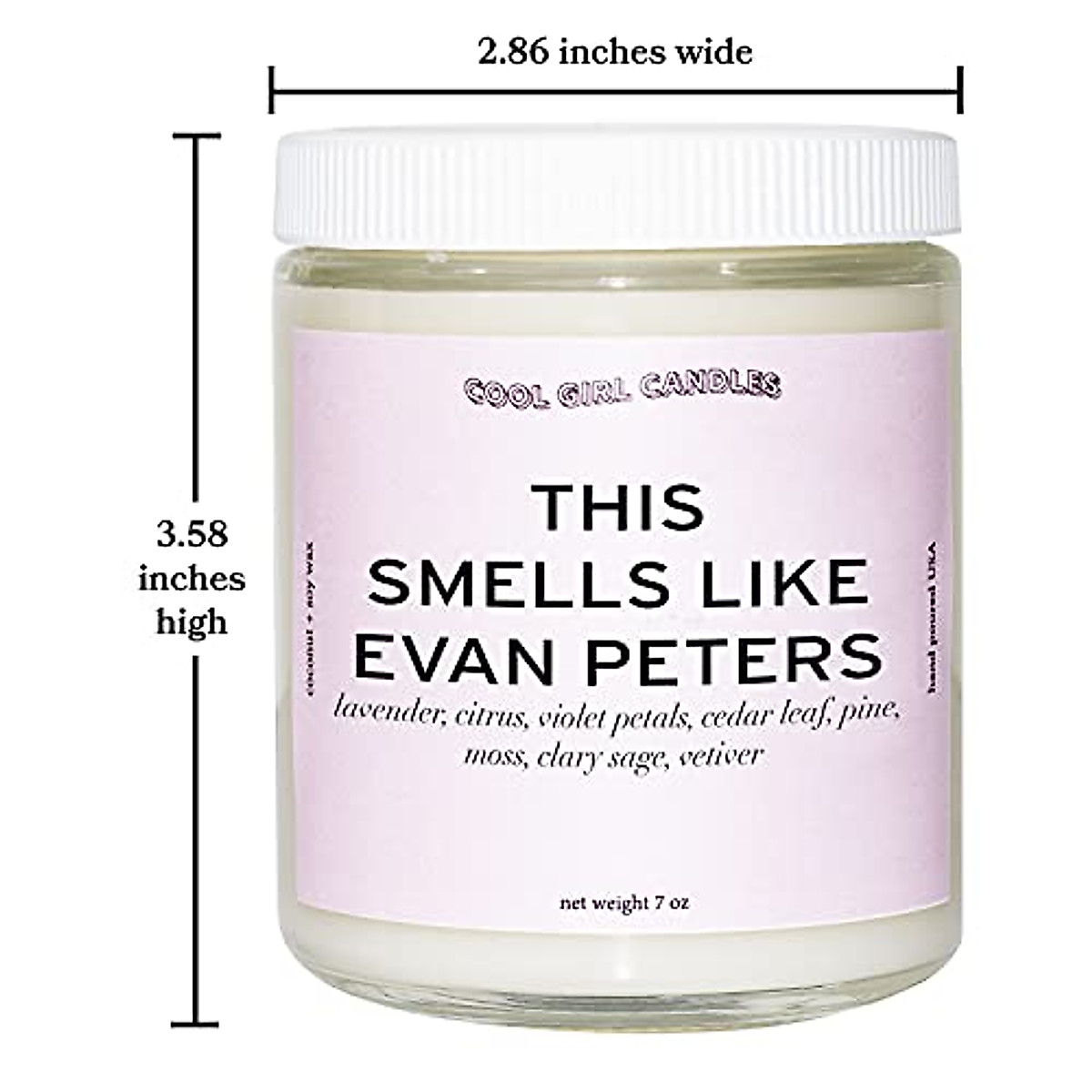 Cool Girl Candles | This Smells Like Evan Peters Scented Candle | All Natural Coconut Soy Wax | The Best Strong Scented Candles for Home Fragrance | Clean Burning | Funny Gifts | 8.5 fl oz