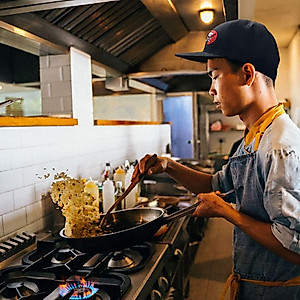 Negi Chef Themed Mens Snapback Hats, Classic Flat Bill Hats for Men Women, Funny Knife Hip Hop Baseball Cap Snapback Extender Adjustable, Black Fitted Hat for Outdoor Grill Fisherman