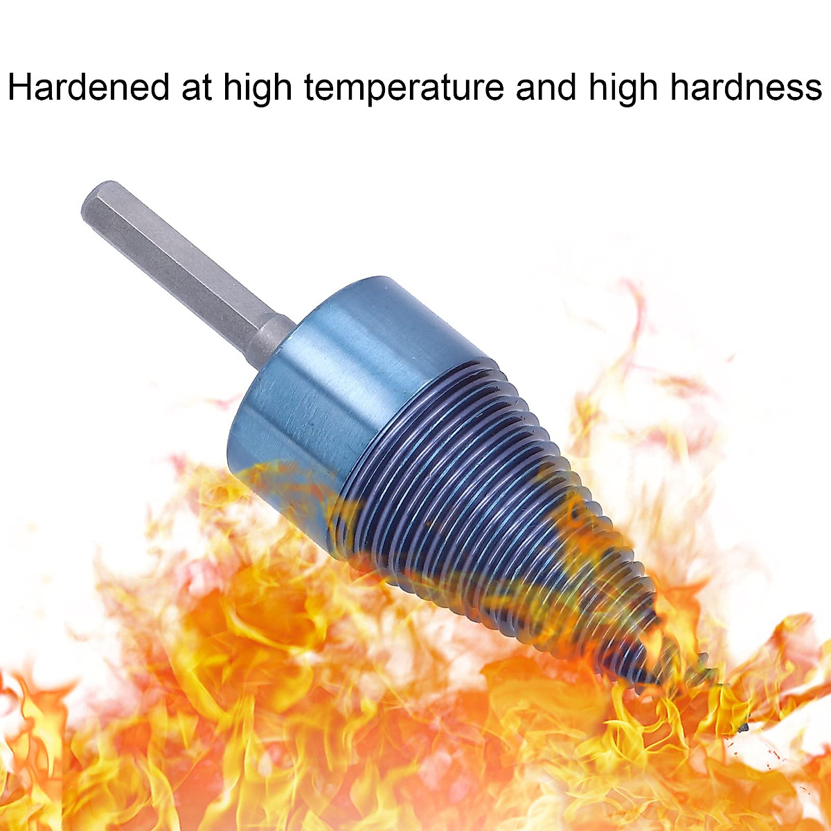 Xinde Firewood Log Splitter Drill Bit, High Speed Steel Log Breaker Reamer, Heavy Duty Twist Firewood Wood Splitter Drill Bit for Electric Drill Machine for Camping Farm Family (42mm Hex Shank)