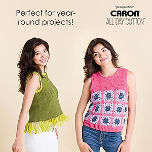 Caron All Day Cotton - 3 Pack of 173 Yards/3.52 oz Eyes Blue 100% Mercerized Cotton Yarn