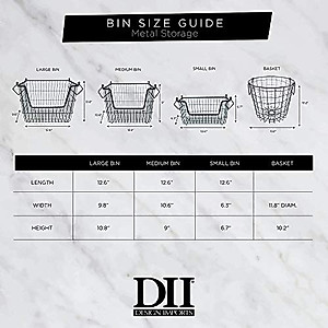 DII Metal Wire Mesh Stackable Utility Storage Bin, Small, 11x11x6, Black