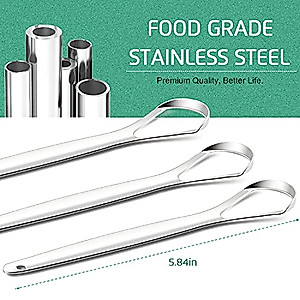 Tongue Scraper, 3pcs tounge scrappers, Medical Grade Metal Stainless Steel tongue cleaner Fights Bad Breath in Seconds, 100% BPA Free Tongue Scrapers Oral Care