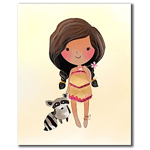 Disney Princess Kids Room Wall Decor - Mulan Anna Elsa Pocahontas Rapunzel Tiana Set of 6 Cute Art (8 inches x 10 inches) Photos