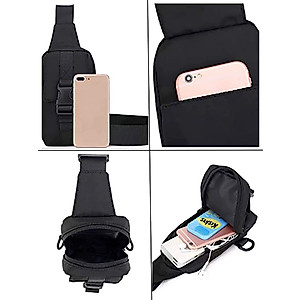 Ousawig Small Sling Backpack Mens Crossbody Bag Lightweight Chest Daypacks Shoulder Bag for Men Travel Hiking (black2)