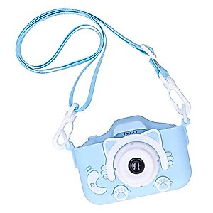 Jopwkuin Digital Camera, Small Size Portable Easy to Operate Children Camera Toy ABS and Silicone for Outdoor for Children(Blue)