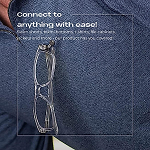 Readerest Stainless Magnetic Eyeglass Holder - ID Badge Accessory in Stainless Steel and Gunmetal Black- Ideal for Daily Wear, Holds Glasses Safely - Easy-to-Use and Strong Neodymium Magnets - 2-Pack