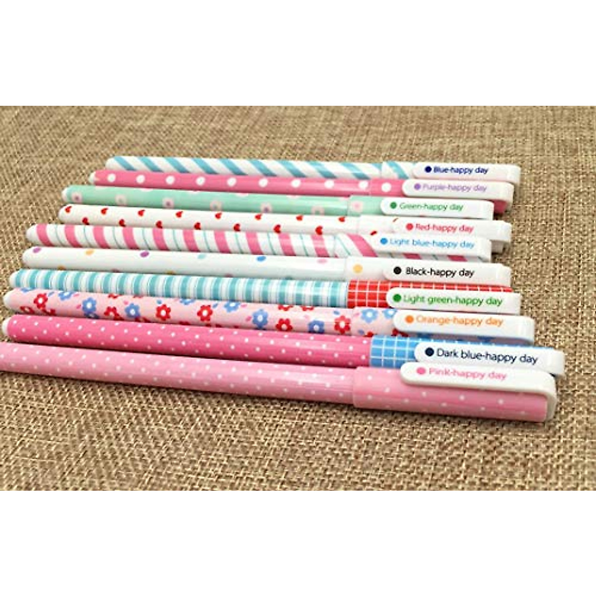 yansanido Office Supplies Kawaii Cute Pens, 10 Pack 0.38mm Colored Pens Gel Pens Fine Point For College Pen Work School Art (A)