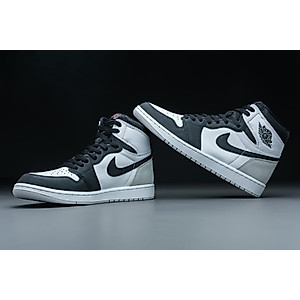 Nike Men's Air Jordan 1 Retro High OG Shoes, White/Black-grey Fog-bleached, 9