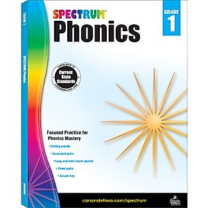 Spectrum Grade 1 Phonics Workbook, Ages 6 to 7, Phonics Workbook Grade 1, Vowel, Consonant, Ending Sounds and Pairs, Letters, Words, and Sentence Writing Practice - 160 Pages