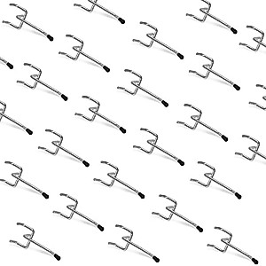 HongWay 100pcs 2 Inch Pegboard Accessories Organizer Kit, Heavy Duty Galvanized Pegboard Hooks Suitable for 1/8 and 1/4 Inch Pegboard, Metal Pegboard Hooks for Garage, Office, Kitchen, Store