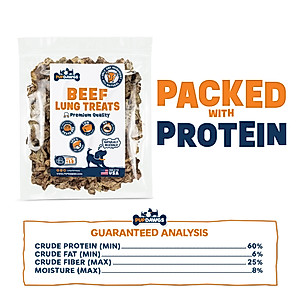 PUPDAWGS Beef Lung Dog Training Treats | Dog Dental Chews | Healthy Dog Treats Training | Low Calorie Dog Treats | Dehydrated Dog Treats Natural | Beef Lung Training Treats for Dogs (16oz Package)