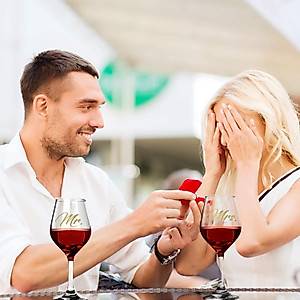 LUXLOVE Mr & Mrs Wine Glasses Set for Couples | Best Engagement Gifts for Her, Bridal Shower Gifts For Bride, Wedding Gifts For The Couple