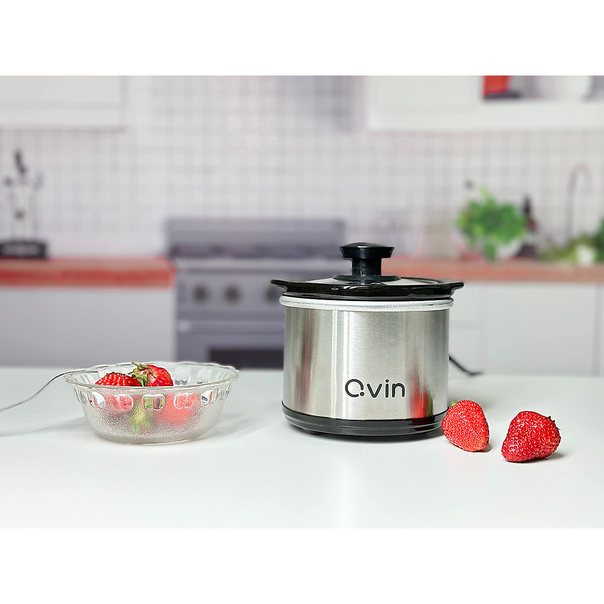 Qvin Fondue Melting Pot for Chocolate, Cheese, Caramel melting and keep warm, 0.65Quart