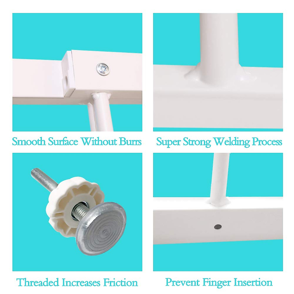 WAOWAO Window Safety Guards for Children Kids Child Toddler Pets Extra Wide White Tension Security Window Guard Gate for Home Fit 19.49-33.60" Sliding Windows (2Piece）