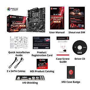 MSI Performance Gaming AMD X470 Ryzen 2ND and 3rd Gen AM4 DDR4 DVI HDMI Onboard Graphics CFX ATX Motherboard (X470 GAMING PLUS Max)
