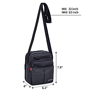 USPECLARE Messenger Bag, Crossbody Shoulder Bags Travel Bag Man Purse Casual Sling Pack for Work Business (Black)