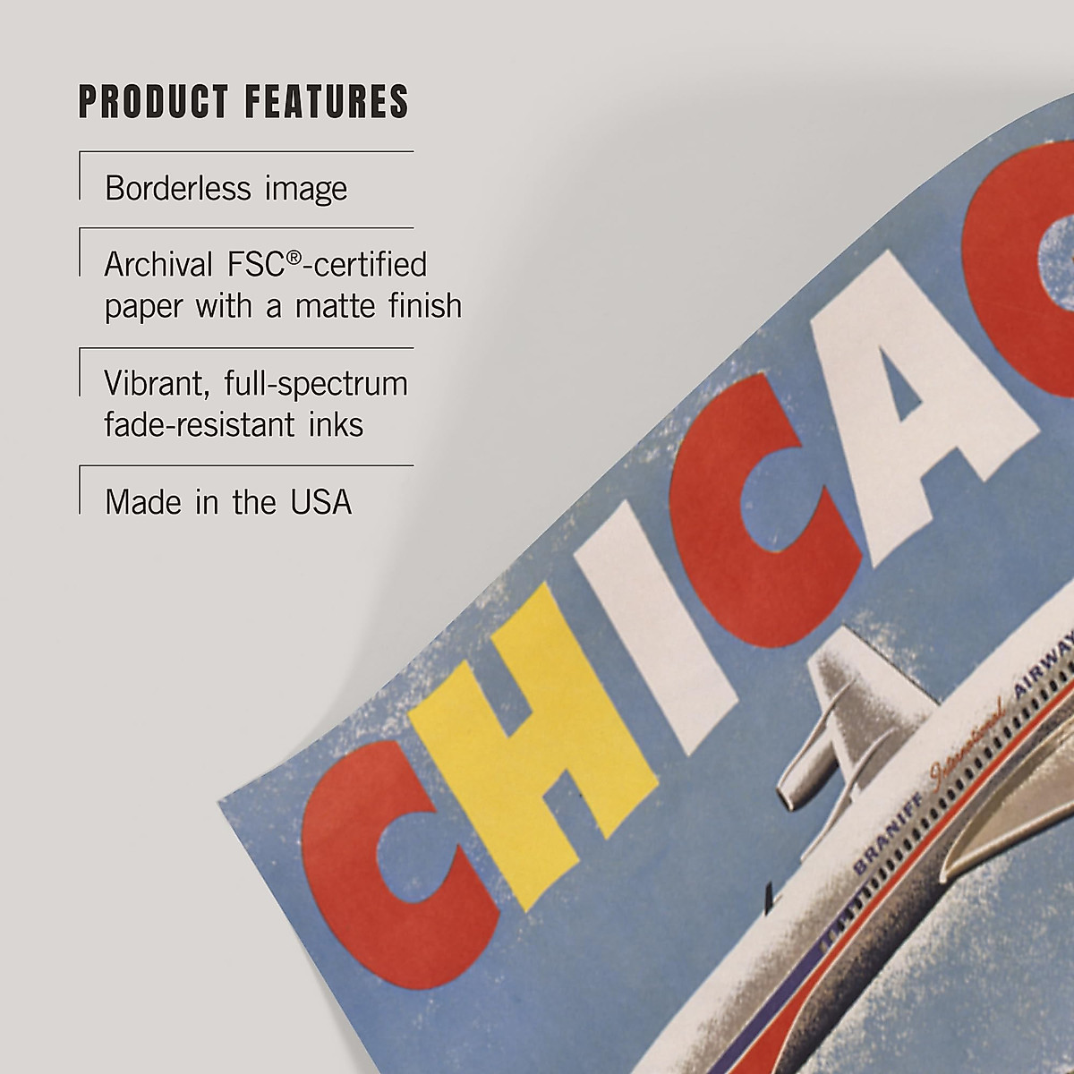 Chicago, Illinois Poster, Chicago By Air (16x24 Giclee Gallery Art Print, Vivid Textured Wall Decor)