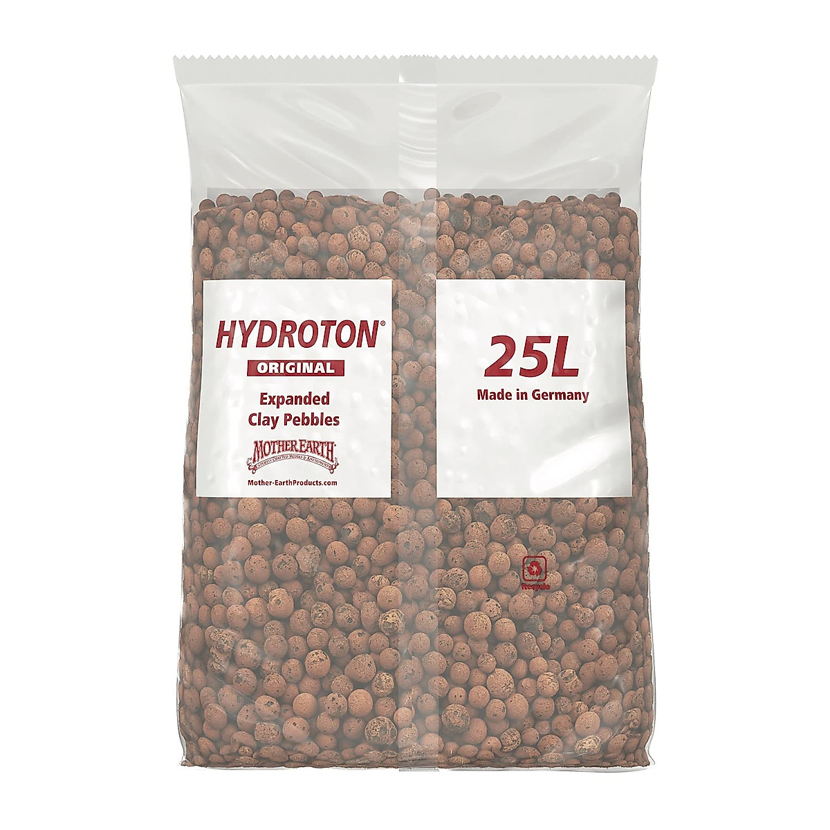 Mother Earth HGC714114 Hydroton Original Expanded Clay Pebbles, 25 Liter, Terra Cotta