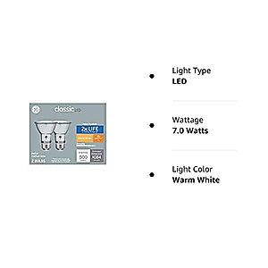 GE Classic 2-Pack 50 W Equivalent Dimmable Warm White Par20 LED Light Fixture Light Bulbs