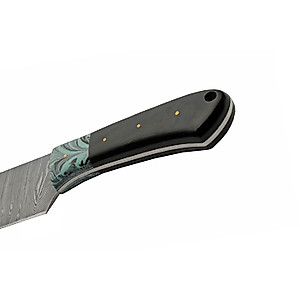 Damascus Steel Horn & Resin Handle 12.50" Hunting Knife