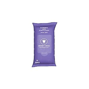 Swanky Cables Screen Cleaner Wipes: Electronic Wipes for Screens - Computer Screen Wipes for Electronics, Lens, Phone, Tv Screen and Monitor Cleaning - Tech Wipes with Microfiber Cloth (30 Count)