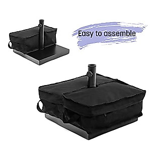 Trademark Innovations UMBSE-WT-SQ 18" Square Fillable Detachable Umbrella Base Weight, Black